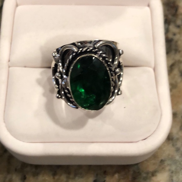 Jewelry | Silver Emerald Ring | Poshmark